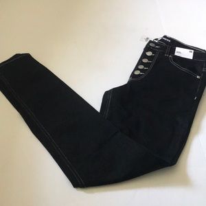 Express | Jeans | High Waisted Black Button Fly Jean Leggings | Poshmark